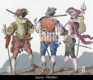 17th century XVII German soldiers Stock Photo - Alamy