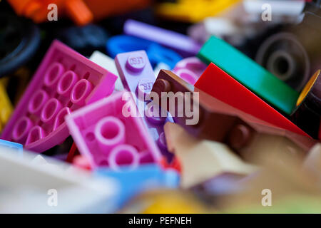 Close up of plastic lego pieces Stock Photo - Alamy