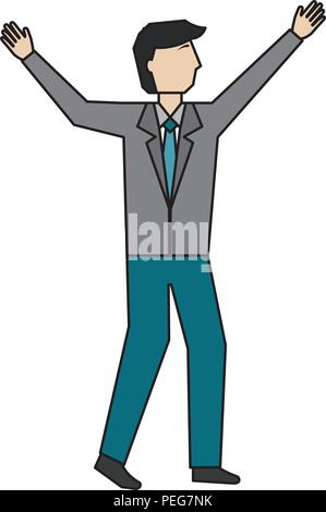 businessman celebrating avatar character Stock Vector Image & Art - Alamy