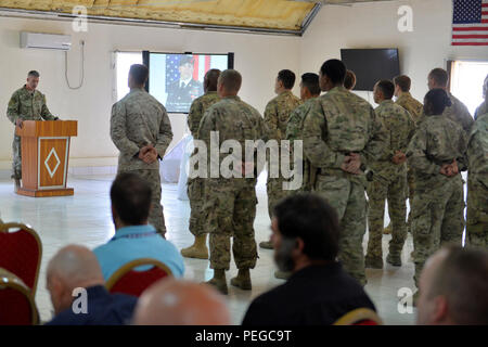 KABUL, Afghanistan (Aug. 13, 2015) Brig. Gen. Sean P. Swindell, left ...