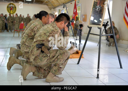 KABUL, Afghanistan (Aug. 13, 2015) Brig. Gen. Sean P. Swindell, left ...