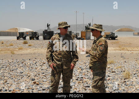 UAV MQ-5B Hunter launch and recovery at Kandahar Airfield 150806 Stock ...