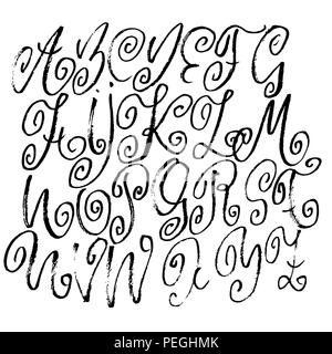 Hand drawn curly grunge brush strokes collection Stock Vector Image ...