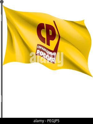 Flag of the Russian political party Fair Russia. Vector illustration on ...