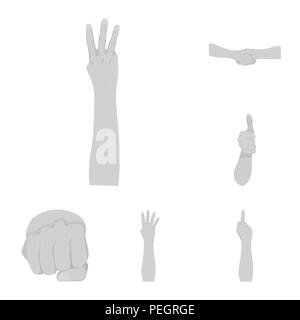Gestures and their meaning monochrome icons in set collection for ...