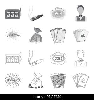 Jack sweat, a bag with money won, cards for playing Bingo, playing ...