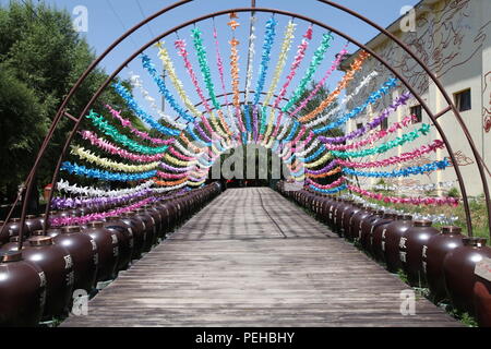 Yili, Yili, China. 16th Aug, 2018. Yili, CHINA-Five thousand wine jars ...