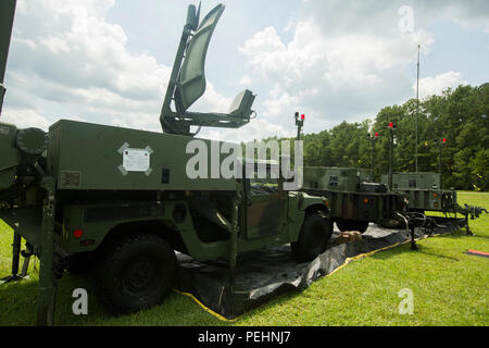 An AN/TPN-31 mobile radar system sits on display during a showcase hosted by Marine Air Control ...