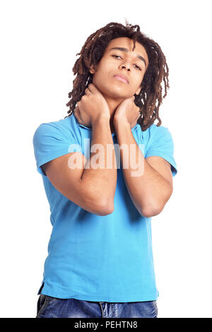 Man posing against white background Stock Photo - Alamy