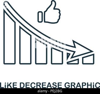 Like Decrease Graphic icon. Mobile app, printing, web site icon. Simple element sing. Monochrome ...