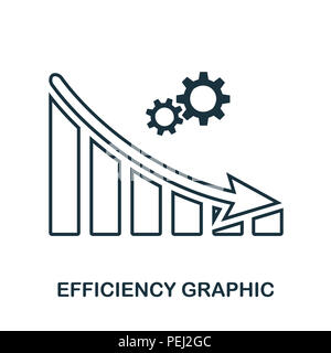 Efficiency Decrease Graphic icon. Monochrome style design from diagram collection. UI. Pixel ...