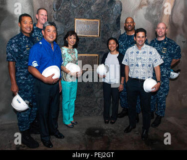 Rear Adm. Ken Epps (left) and Cdr. Matthew Duncan (far right) are ...