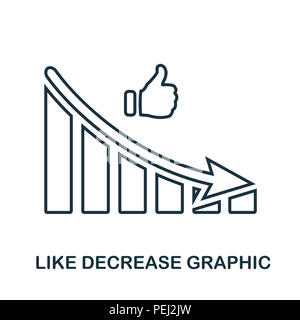 Like Decrease Graphic icon. Monochrome style design from diagram collection. UI. Pixel perfect ...