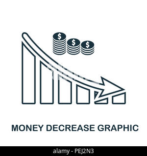 Money Decrease Graphic icon. Monochrome style design from diagram collection. UI. Pixel perfect ...