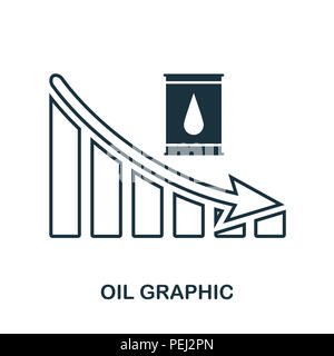Oil Decrease Graphic icon. Monochrome style design from diagram collection. UI. Pixel perfect ...
