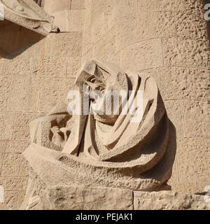 Sad man sculpture at Sagrada Familia, Barcelona, Spain Stock Photo - Alamy