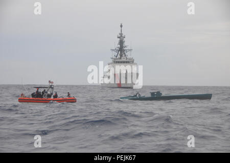 A Coast Guard Cutter Bertholf boarding team aboard an Over the Horizon ...
