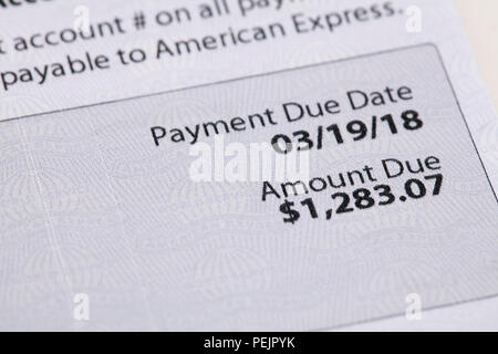 American Express credit card monthly statement - USA Stock Photo - Alamy