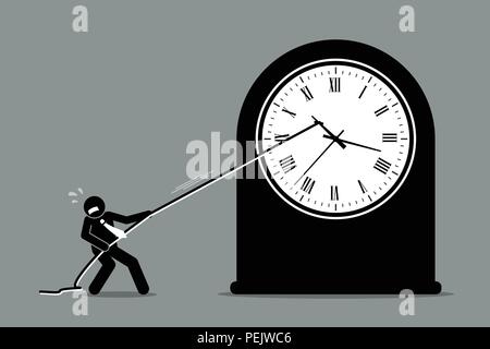 Vector artwork depicts time machine, back to the past, changing history ...