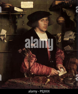 Hans Holbein d. J. - Portrait of the Merchant Georg Gisze (detail Stock ...