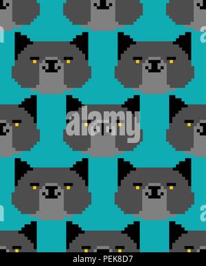 Black cat pixel art. 8 bit Digital home pet. Vector illustration Stock ...