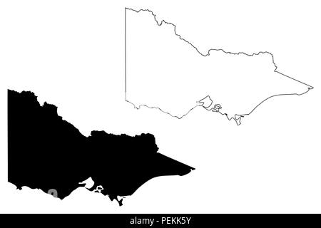 Victoria (Australian states and territories, Vic) map vector ...