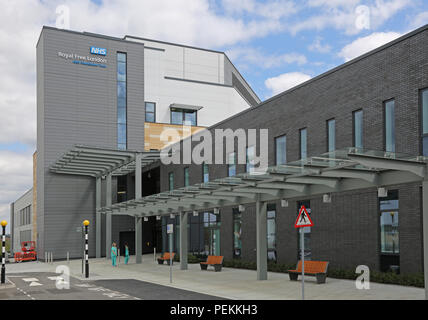 Main entrance to the new NHS Royal Free Hospital on the Chase Farm ...