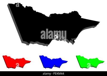 Victoria (Australian states and territories, Vic) map vector ...