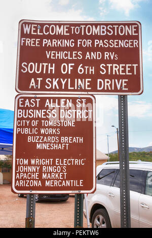 Welcome Sign Tombstone Arizona Stock Photo - Alamy