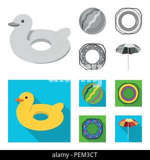Multicolored swimming circle monochrome icons in set collection for ...