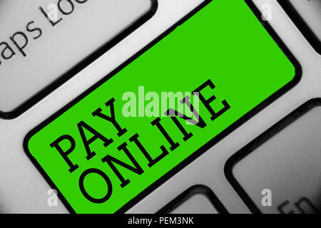 Text sign showing Pay Online. Internet Concept buy products or service ...