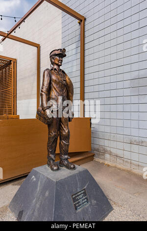 The Canmore Miner statue by artist Lorne Wall, Canmore, Alberta, Canada ...