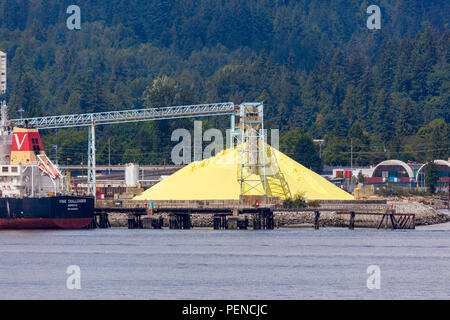 A pile of sulphur at Vancouver Harbour, Canada Stock Photo - Alamy