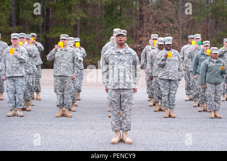 Soldiers recite the Creed of the Noncommissioned Officer in formation ...