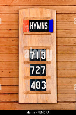 A Wooden Display Board for Church Hymn Numbers Stock Photo - Alamy