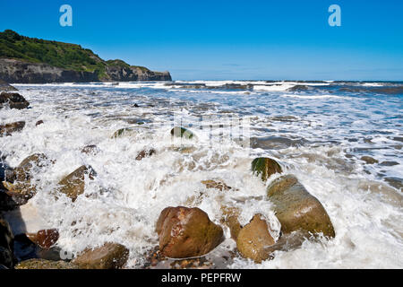 Rough Sea Sandsend near Whitby North Yorkshire Stock Photo - Alamy