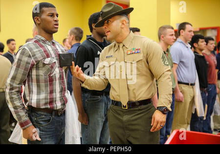 Staff Sergeant Joshua M. Cardona, drill instructor, Receiving Company ...