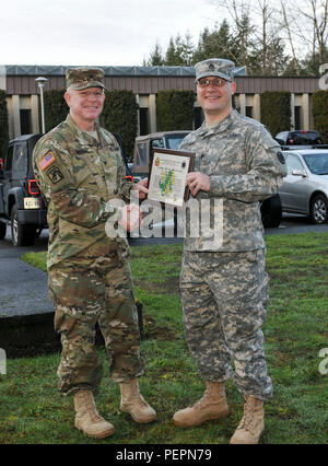 Col. Jon Drushal, I Corps chemical officer, presents Chief Warrant ...