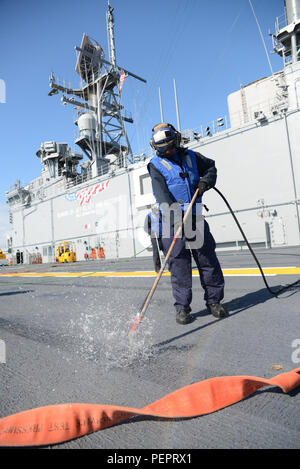 Clean, flight deck, maintenance, multipurpose amphibious assault ship ...