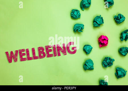 Text sign showing Wellbeing. Conceptual photo Healthy lifestyle ...