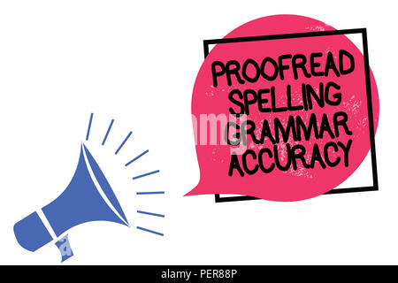 Writing note showing Proofread Spelling Grammar Accuracy. Business ...