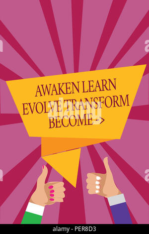 Word writing text Awaken Learn Evolve Transform Become . Business ...