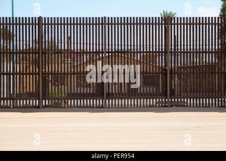 The border wall in Calexico California a Port of Entry along the U.S ...