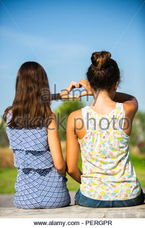 Two teenage girls having a good time at a party, UK Stock Photo ...