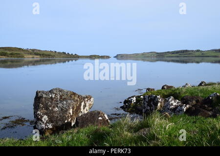 Loch Treaslane on Skye – an inlet in the sea-loch of Loch Snizort Beag ...