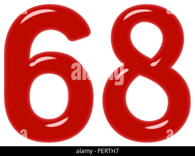 Numeral 68, sixty eight, isolated on white background, 3d render Stock ...