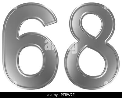 Numeral 68, sixty eight, isolated on white background, 3d render Stock ...