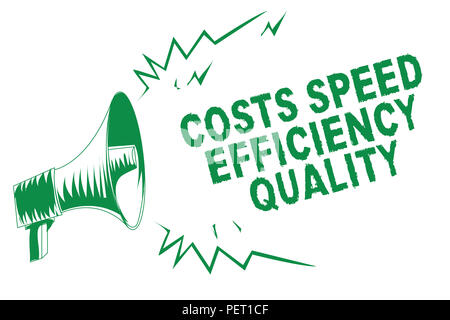 Quality Speed Efficiency and Cost Management Process Arrow Signs Stock ...