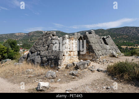 View of the facade of the Pyramid of Hellinikon, near the city of Argos ...