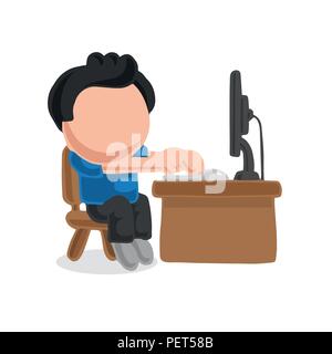 Man or Businessman Sitting Behind Desk Thinking for Question Answer ...